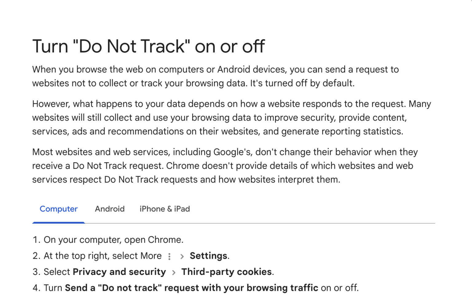Chrome Tracking Privacy Concerns: What Does Do No Track (DNT) Mean ...